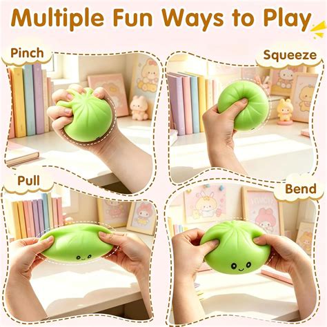 Dumpling Squishy Toys Mini Steamer Basket Included Sensory Fidgets