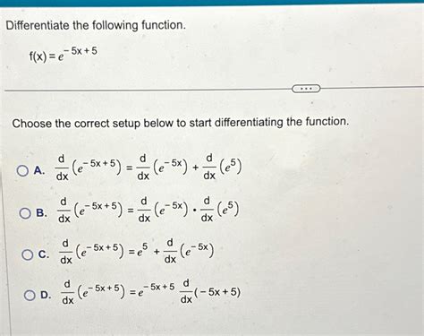 Solved Differentiate The Following