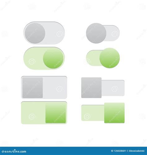 Set Of Realistic Toggle Switches In On And Off Positions Vector Illustration Cartoondealer