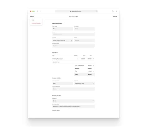 Squarespace Scheduling Invoices Wnw
