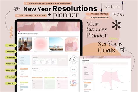 2025 notion template new year resolution planner notion life planner