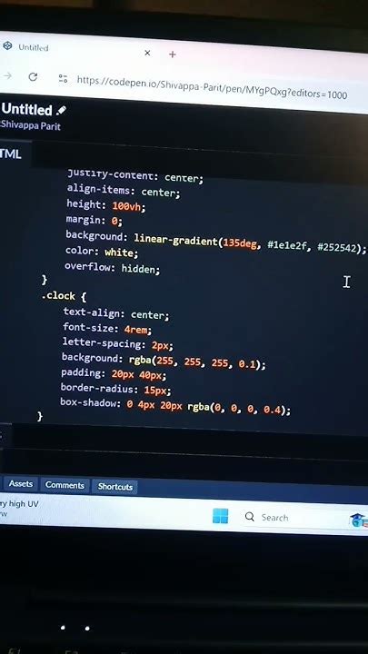 Html Css Digital Clock ⏰🔥 Htmlcss Shorts Youtube