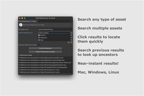 find references to asset