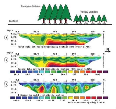 Inverted Resistivity Images And Percentage Diff Erences Along Line 1 Download Scientific
