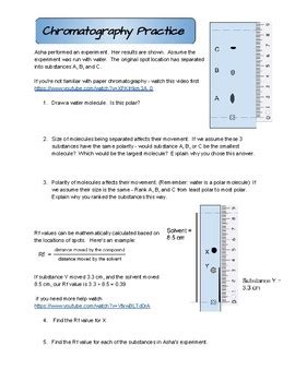 Chromatography Practice Calculating Rf Values By Carrie S Chemistry And