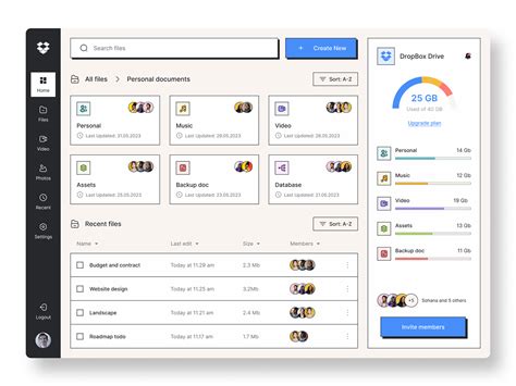 Cloud Storage Dashboard On Behance