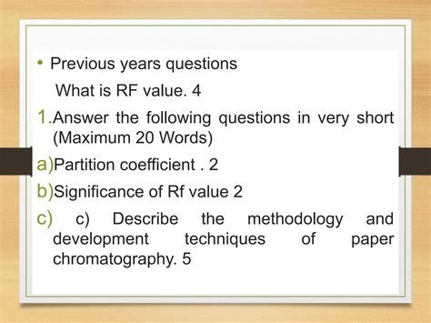 Paper Chromatography Ascending Descending Circular 2 Dimensional Unit Iii Pptx