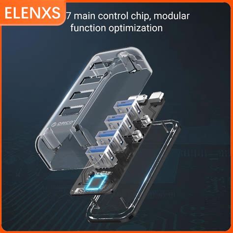 Orico Usb Hub With Dual Splitter Supply Light Power Interface Usb Port With Indicator For