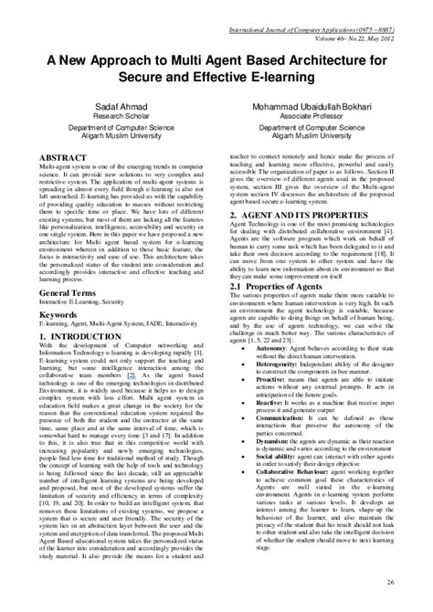 pdf a new approach to multi agent based architecture for secure and