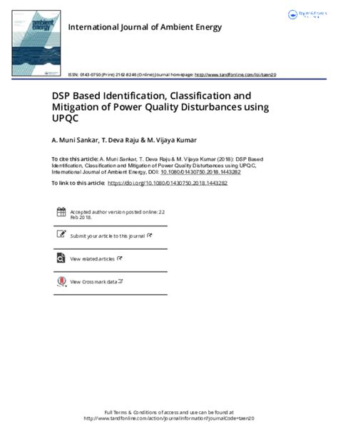Pdf Dsp Based Identification Classification And Mitigation Of Power Quality Disturbances