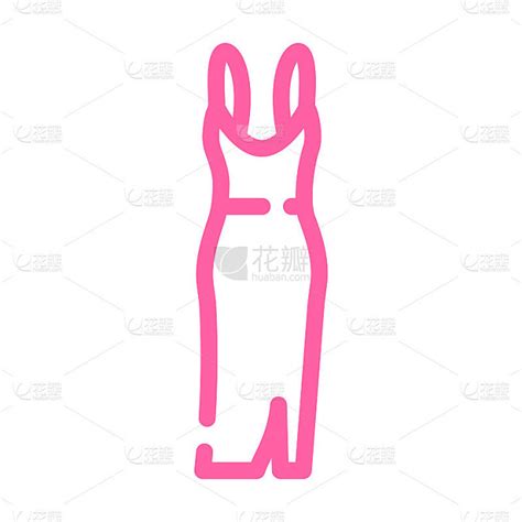 晚会服装颜色图标矢量插图