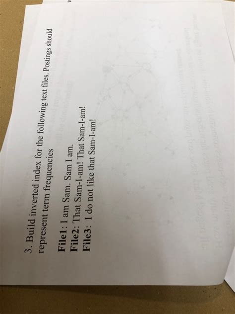 Solved 3 Build Inverted Index For The Following Text Files