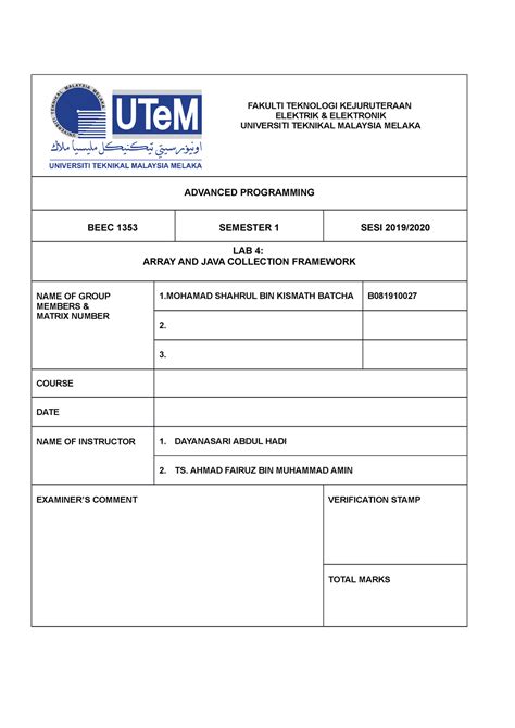 lab4 advanced programming advanced programming beec 1353 semester 1