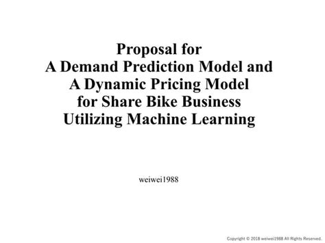 A Demand Prediction Model And A Dynamic Pricing Model For Share Bike