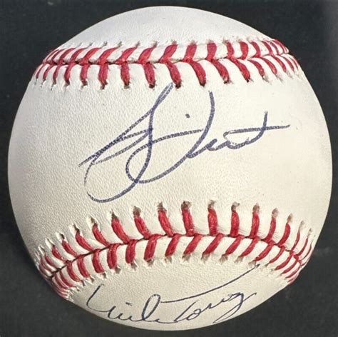 Bucky Dent And Mike Torrez Autographed Official Major League Baseball Re Phil And Cory