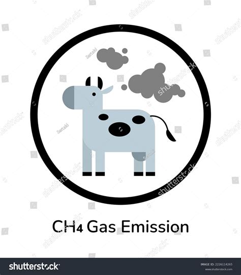 Cow Produce Ch4 Methane Gas Greenhouse Stock Vector Royalty Free