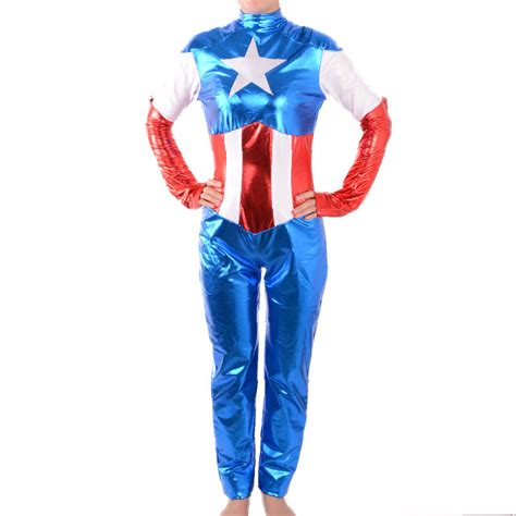 Avengers Captain America Women Adult Full Bodysuit Superhero Cosplay