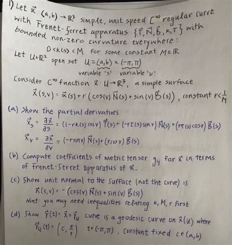 Let ñ Ab R Simple Unit Speed Regular Curve