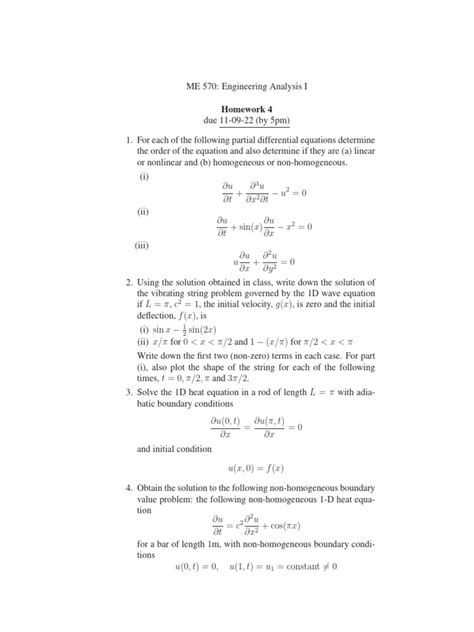 Engineering Analysis Homework Pdf Nonlinear System Physics
