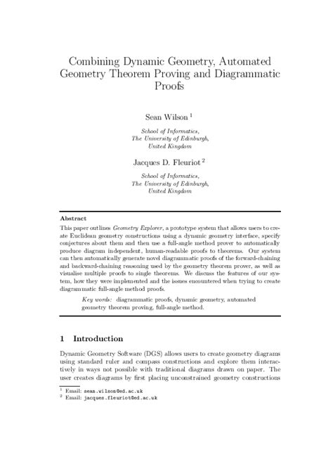 Pdf Combining Dynamic Geometry Automated Geometry Theorem Proving And Diagrammatic Proofs
