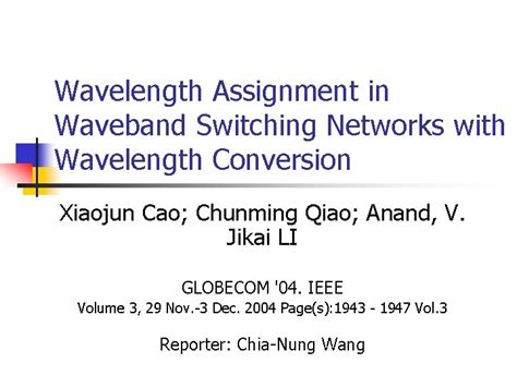 Wavelength Assignment In Waveband Switching Networks With Wavelength