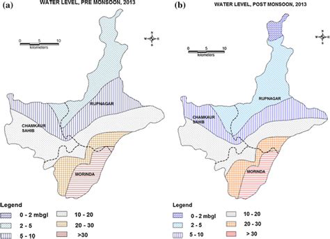 Spatial Distribution Of Groundwater Levels In Metres Below Ground Level Download Scientific