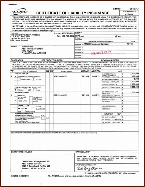 Personal Auto Acord Form Fillable Printable Forms Free Online