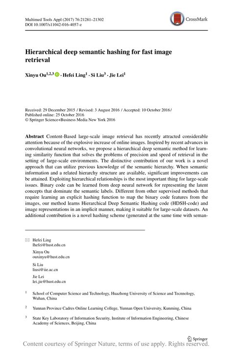 Hierarchical Deep Semantic Hashing For Fast Image Retrieval Request Pdf