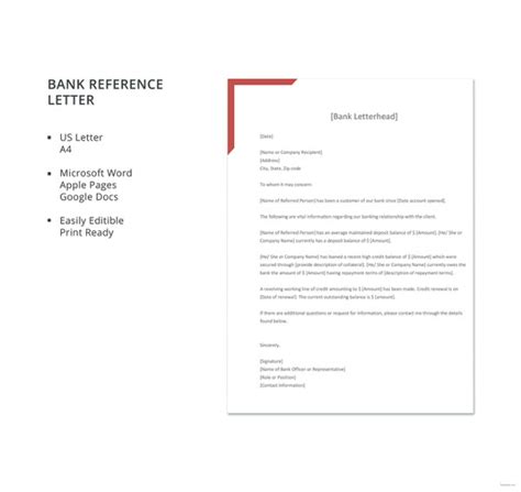 8 Sample Bank Reference Letter Templates Pdf Doc Free And Premium