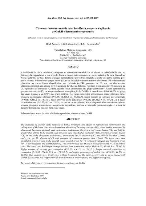 Pdf Ovarian Cysts In Lactating Dairy Cows Incidence Response To