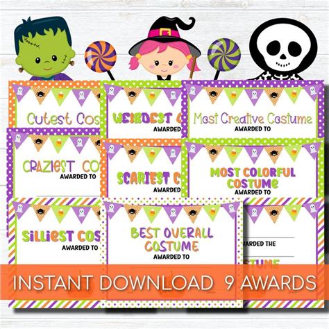 Halloween Costume Awards Printable And Editable Halloween Etsy