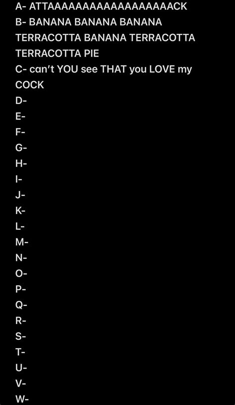 C Stands For Cant You See That You Love My Cock D Stands For R
