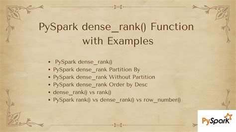 Pyspark Denserank Function With Examples Spark By Examples