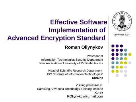 Aes Effecitve Software Implementation Ppt
