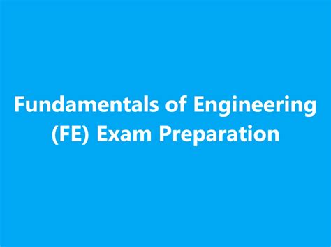 Fundamentals Of Engineering Exam Preparation Fe Preparation Guide Yu