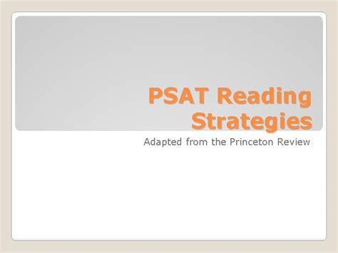 Seton English Department Psat Review Psat Reading Strategies