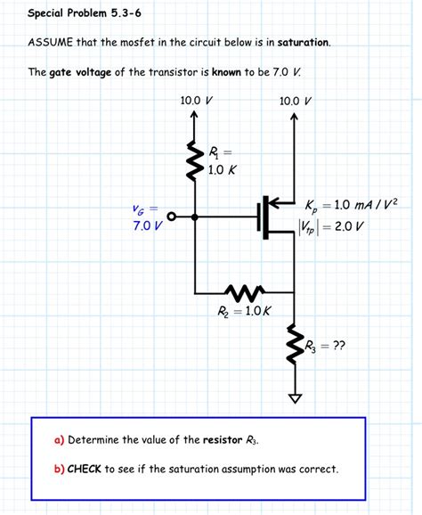 Solved Assume That The Mosfet In The Circuit Below Is In