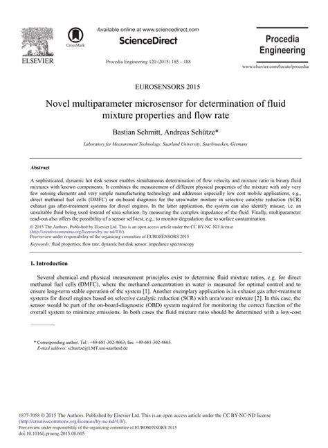 pdf novel multiparameter microsensor for determination of fluid