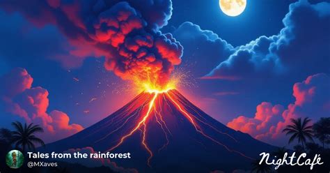 Arenal Volcano Erupting At Night Apocalyptic Land Ai Art
