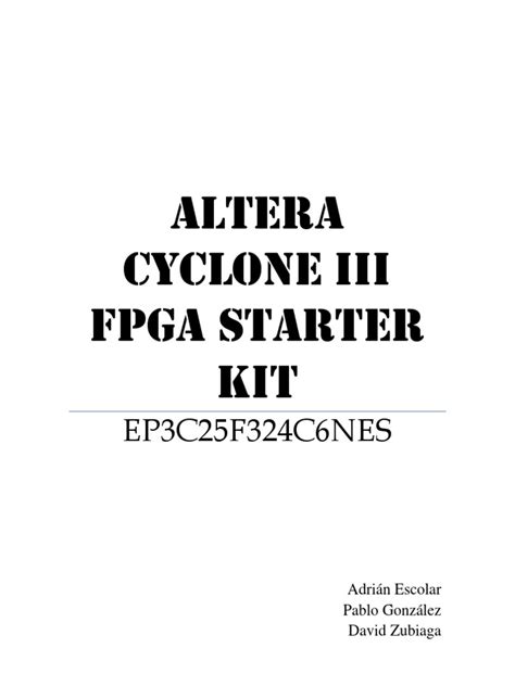 Altera Cyclone Iii Fpga Starter Kit V2 Pdf Lenguaje De Programación Programa De Computadora