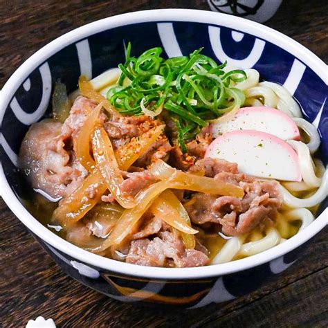 Pork Udon Noodle Soup 豚肉うどん Sudachi Recipes