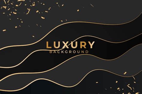 럭셔리 검은 황금 색종이 반짝이 배경 프리미엄 벡터