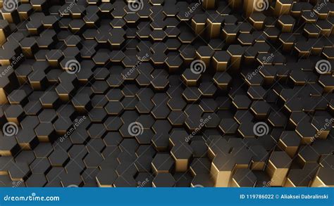 Abstract Field Of Blinking Rows Of Tiny Squares On A Black Background Motion Small Particles