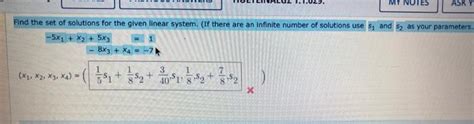Solved Find The Set Of Solutions For The Given Linear Chegg Com