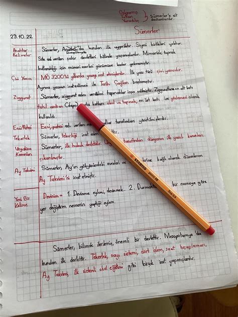 Cornell Yöntemi Örnek Not Cornell Method Example Bullet Journal