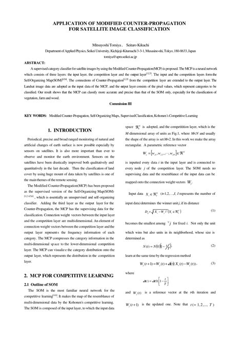 Pdf Application Of Modified Counter Propagation For Satellite Image
