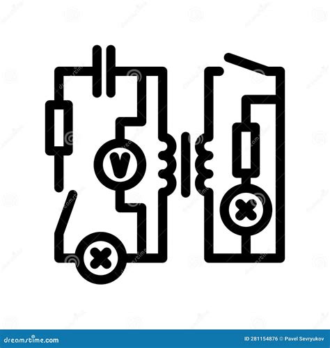 Electric Circuit Electrical Engineer Line Icon Vector Illustration Stock Vector Illustration