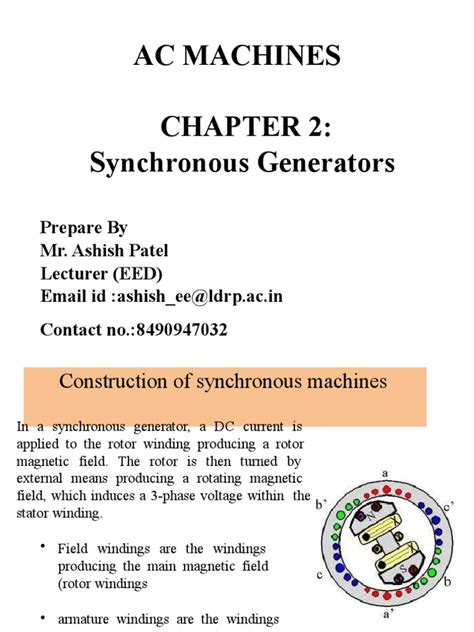 Synchronous Generators Construction And Equivalent Circuit Model Pdf