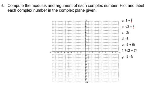 Solved Compute The Modulus And Argument Of Each Complex Chegg