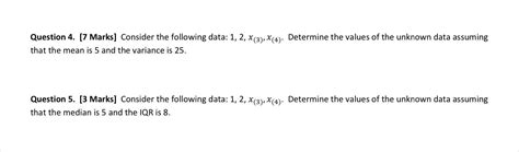 Solved Question 4 7 ﻿marks ﻿consider The Following Data